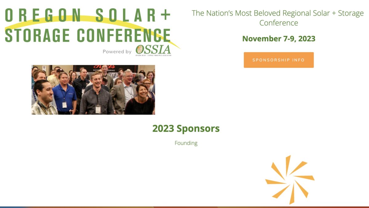 Oregon Solar + Storage Conference 2023 - WBGC