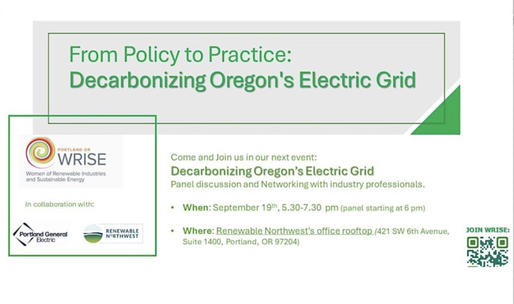 WRISE: From Policy to Practice: Decarbonizing Oregon’s Electric Grid - WBGC